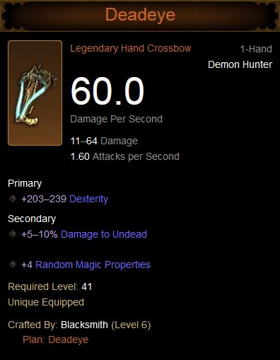 Deadeye - Diablo Wiki
