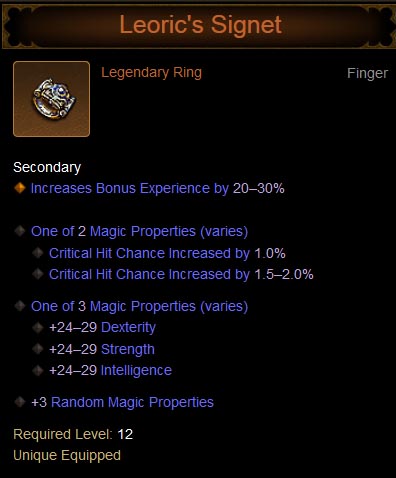 Leoric's Signet - Diablo Wiki